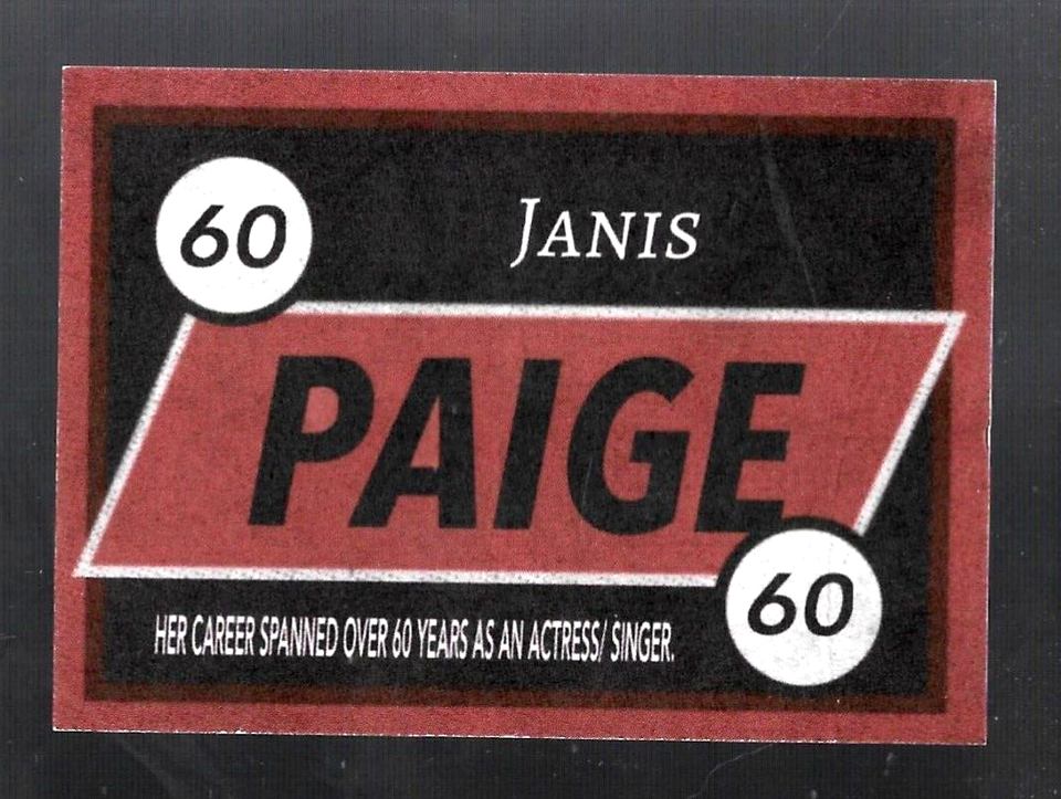 Autographed JANIS PAIGE CUSTOM card LEGENDARY ACTRESS SINGER (D. 2024 ...