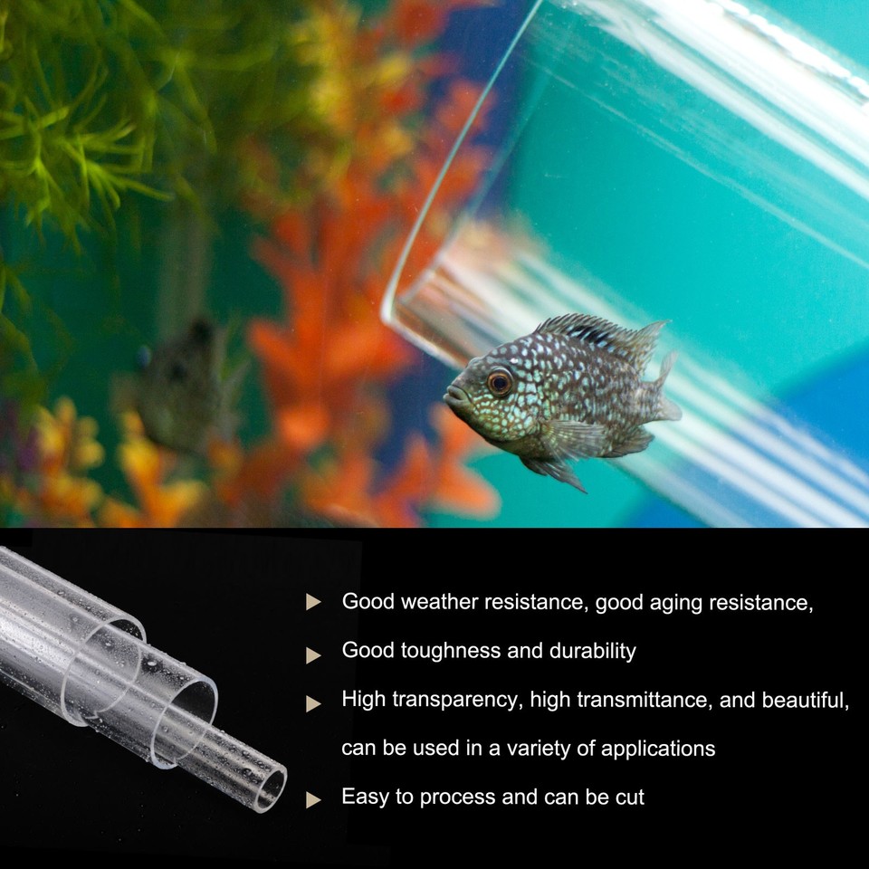 8" Clear Plastic Rigid Pipe 51mm x 55mm(2" x 2.2") Acrylic Tube Round ...