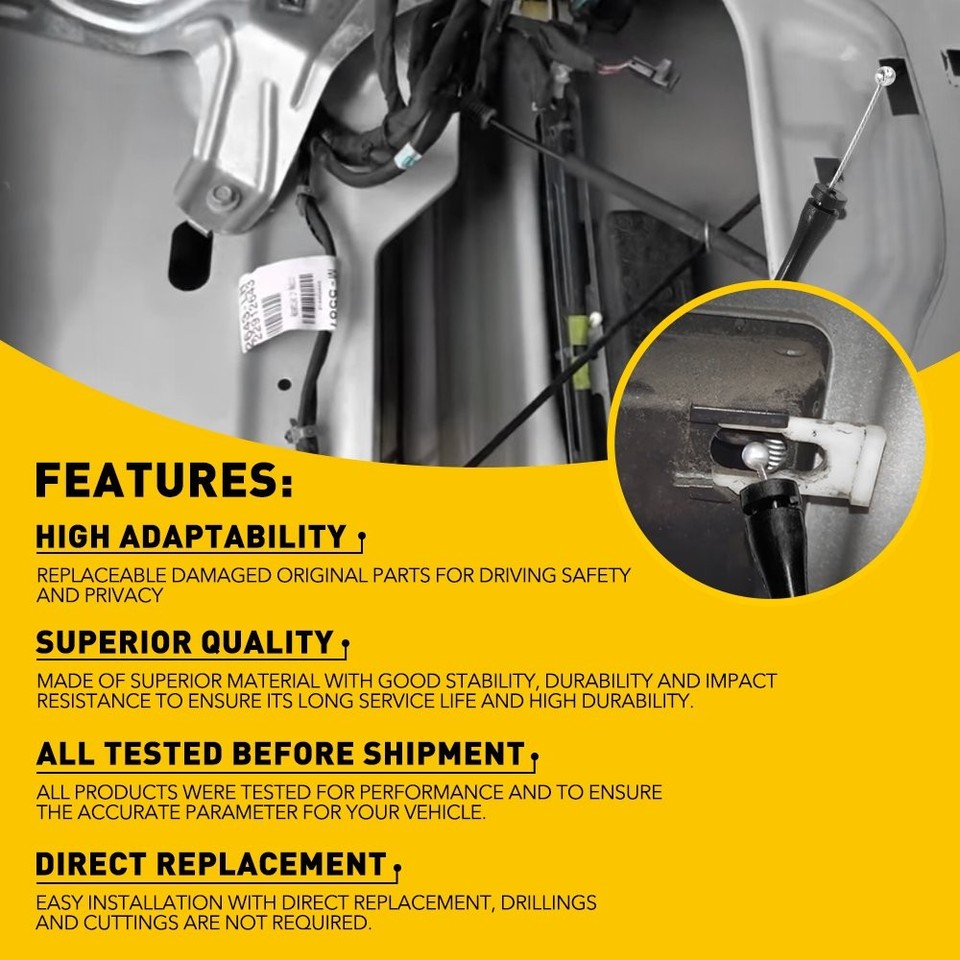 4PC Right Cargo Door Upper Lower Latch Release Cables Fit 1992-14 Ford ...