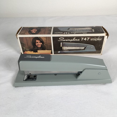 Vintage Swingline 747 Desk Stapler Gray Made in USA in Original Box | eBay