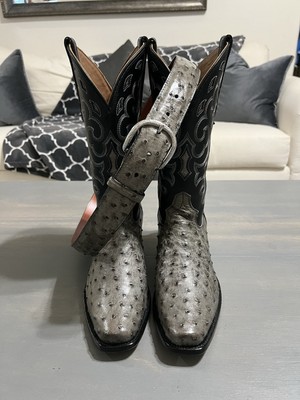Rujo The Gavin Western Cowboy Boots Genuine Ostrich Men’s 9.5 D | eBay
