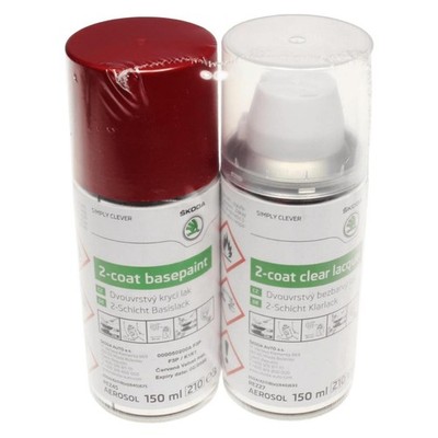 Skoda Octavia Fabia Aerosol Spray Set F3P Velvet Red Metallic Genuine ...