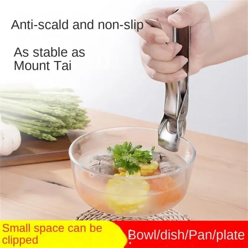Stainless Steel Anti-Scald Plate Gripper Clamp – Kitchen Tongs & Bowl ...