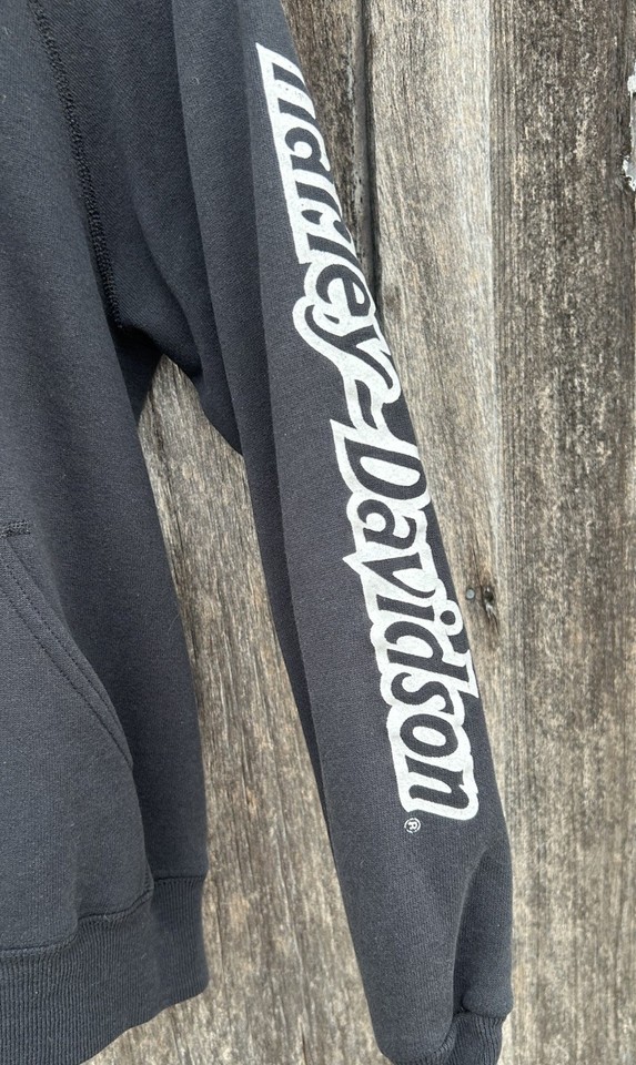 Vintage 80s Harley Davidson 3D Emblem Crest Logo Double Sided Hoodie ...