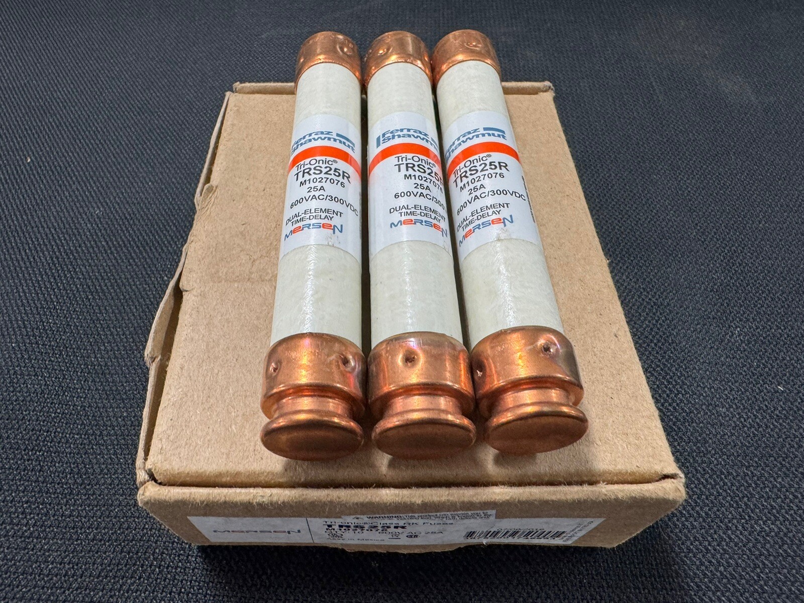 (LOT of 3) TRS25R GOULD FERRAZ SHAWMUT TIME DELAY FUSE MERSEN 25 AMP ...