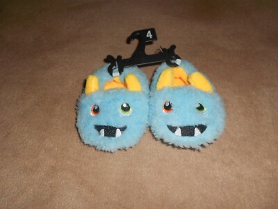 NEW, BABY TODDLER BLUE MONSTER SLIPPERS, SIZE 4 | eBay