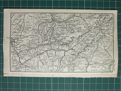 1904 SMALL MAP ~ OBERLAND BERNESE ALPS SWITZERLAND LEPONTINE THUN ...