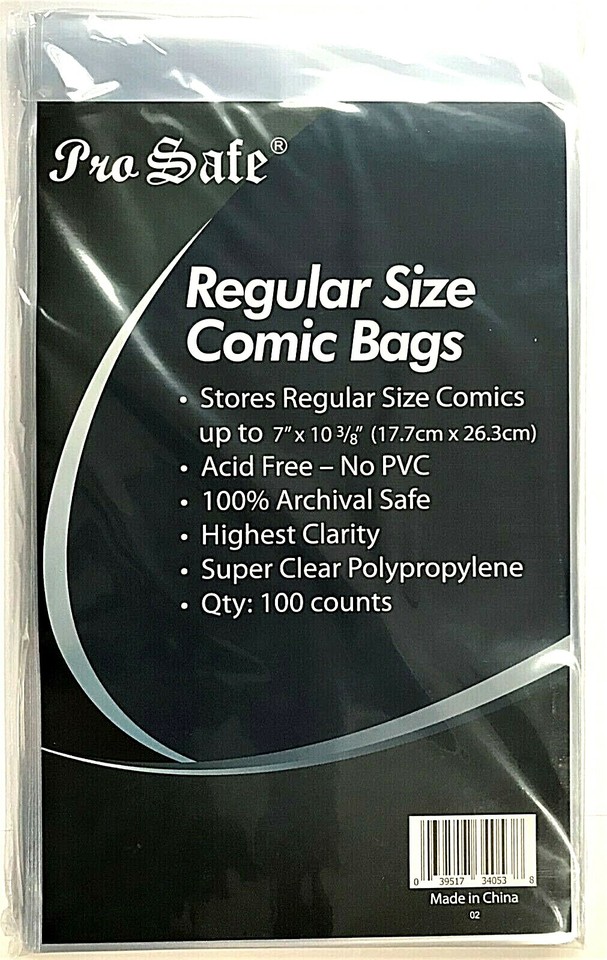 200 Comics Bags, Comic Book Sleeves Protector Comics Books with Flap ...