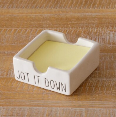 Notepad Holder White Ceramic Sticky Pad Office Desktop Organization ...