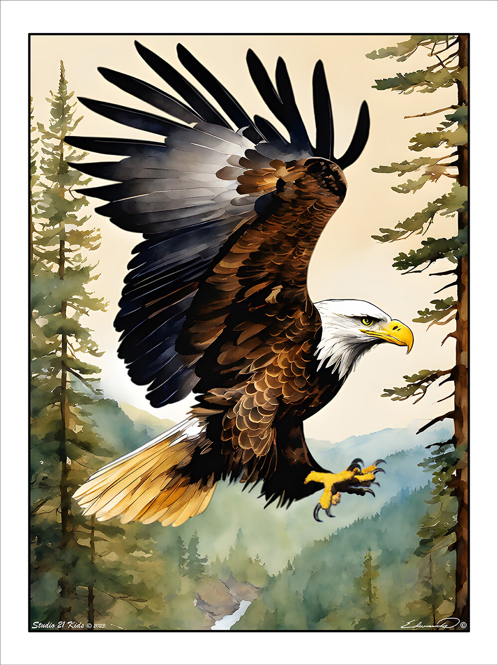 Eagle C Print, Poster, Woodland Creatures Wall Art, Animal Decor | eBay
