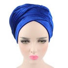 Women Muslim Velvet Long Tail Cap Scarf Head Shawls Warp Scaves Hat ...
