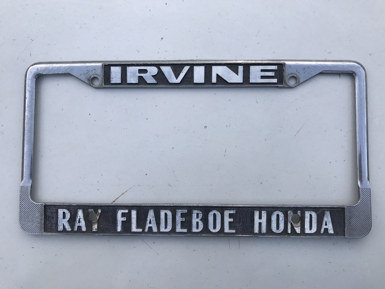 American Licence Plate Frame Surround USA Irvine Ray Fladeboe Honda ...