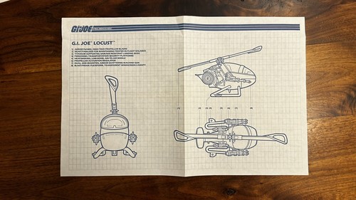 GI Joe Vehicle LOCUST BLUEPRINTS 1990 Original Instruction Sheet | eBay