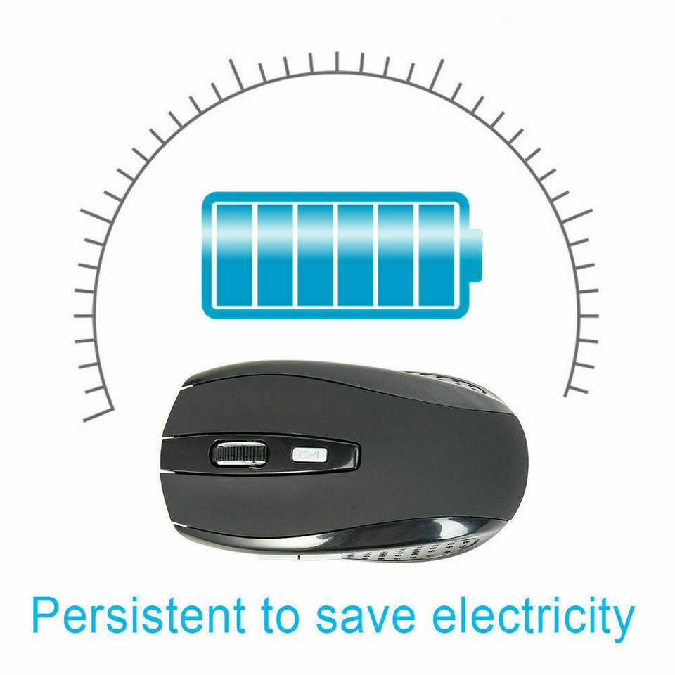 2.4GHz Wireless Optical Mouse Mice & USB Receiver For PC Laptop ...