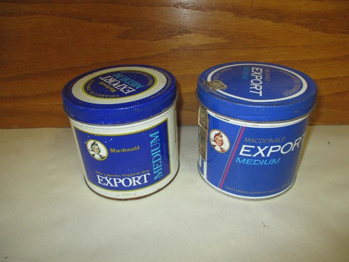 2 Vintage Macdonald Export MEDIUM (BLUE) Cigarette Tobacco Tins Cans ...