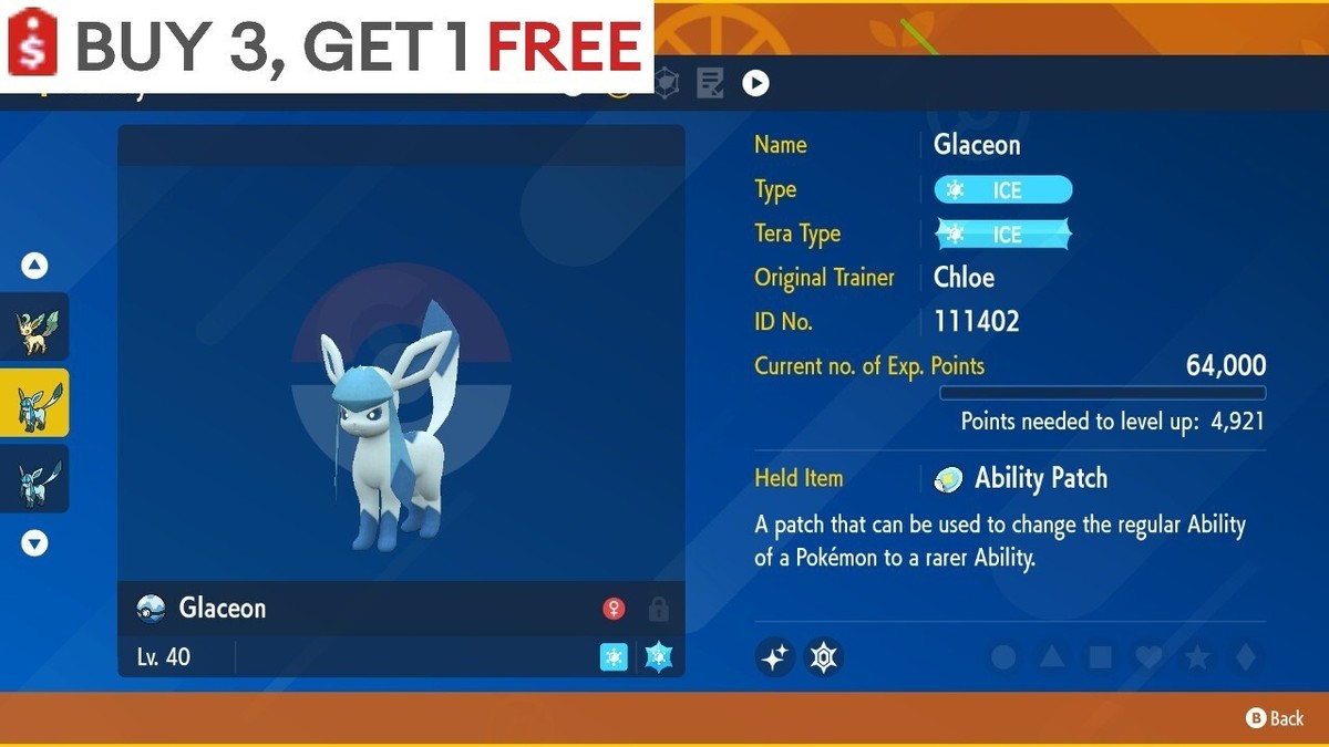 Shiny Glaceon Pokemon