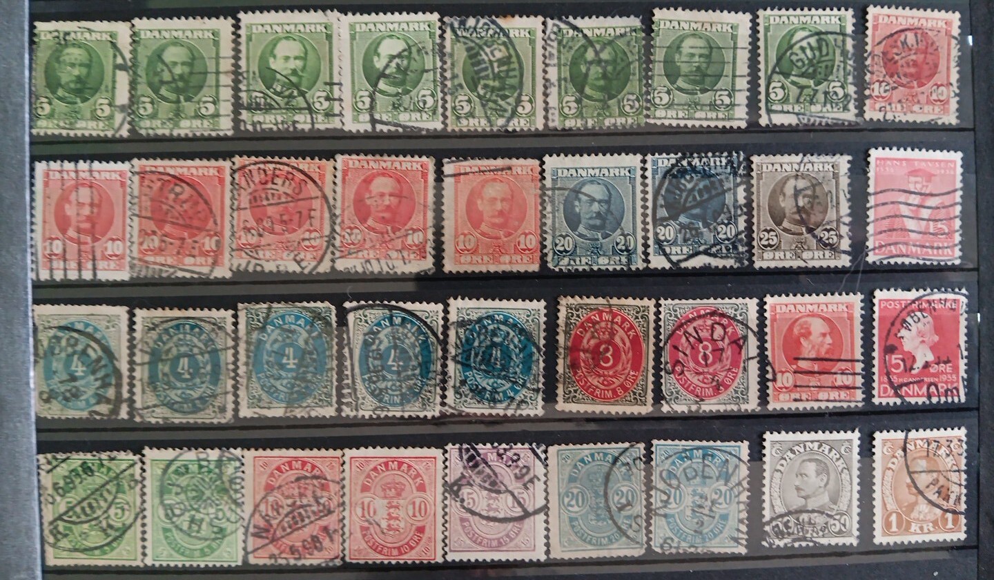 Francobolli DANIMARCA. Serie: Numeri, Stemma, Federico VIII - Stemmi ...