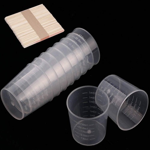 100 Pack 1oz/30ml Plastic Graduated Cups Transparent Scale Cups With 50 ...