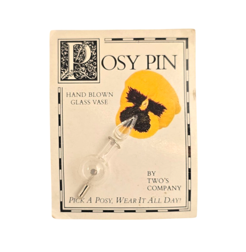 Vintage Posy Pin Hand Blown Glass Bud Vase Lapel Stick Pin Flower ...