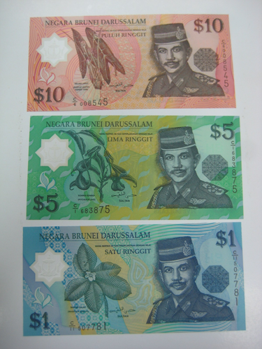 BRUNEI Brunei Darussalam POLYMER Banknote $10 $5 $1 Ringgit UNC Currency | eBay
