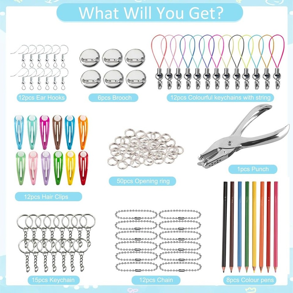 A5 ShrinkyDink Keychain Kit, Shrink Dinks Kits for Kids DIY Art Craft ...