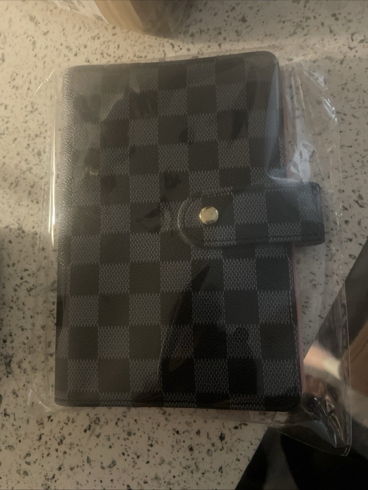 Checkered Agenda Binder Planner Notepad Luxury Black | eBay