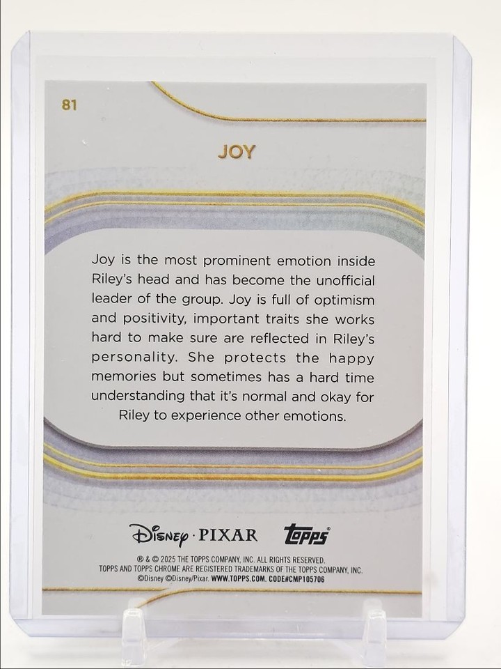 JOY 2025 TOPPS CHROME DISNEY PIXAR SAPPHIRE GOLD REFRACTOR /50 Q2091 | eBay