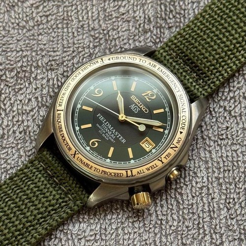 Seiko AGS Fieldmaster Titanium Solar Analog Quartz Watch SBBW037 5M22 ...