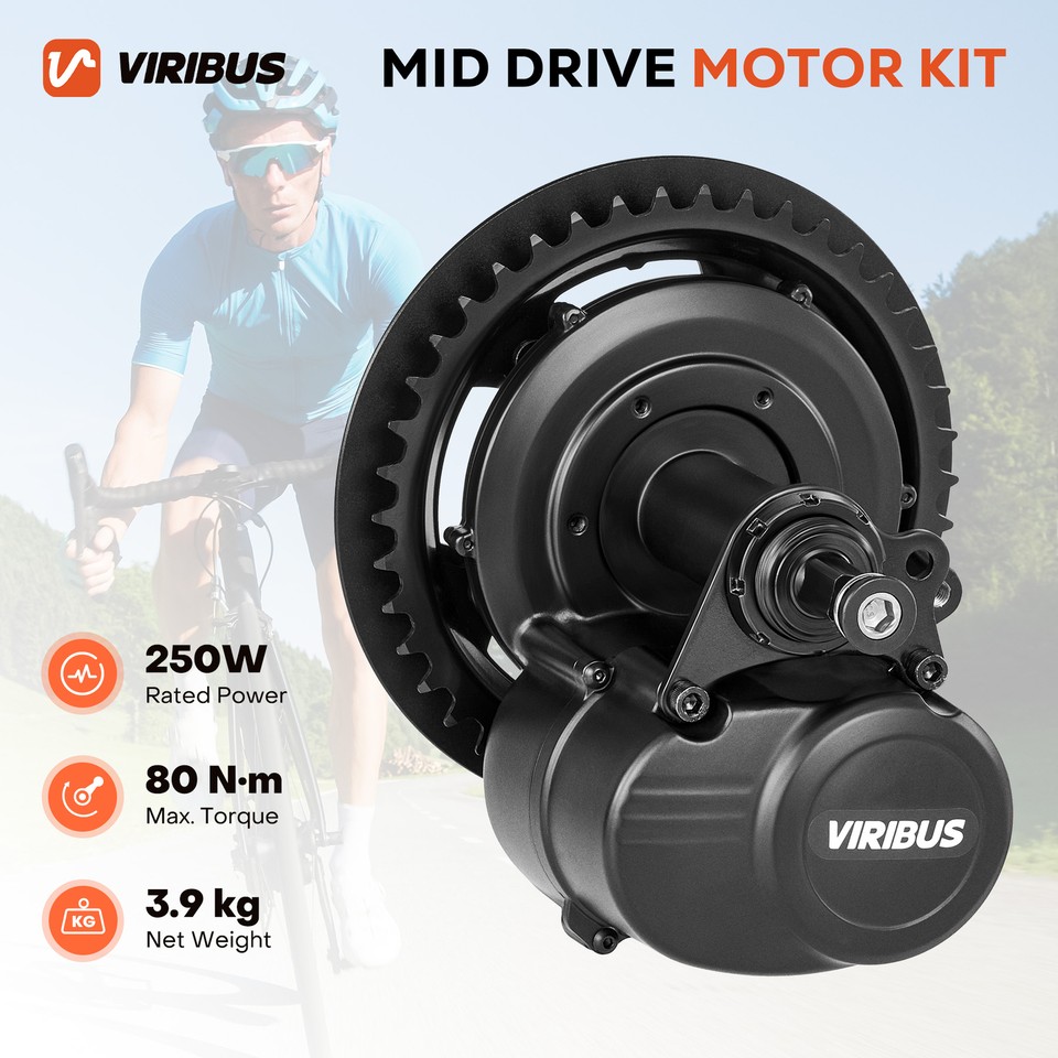 48V 750W/36V 250W Ebike Conversion Kit Mid Drive Kit 68-73mm Motor DIY ...