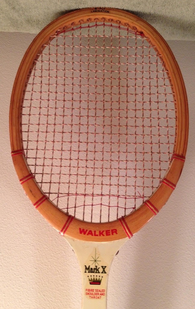 Vintage Johnny Walker Mark X Tennis Racket Brown White Balls Net Court ...