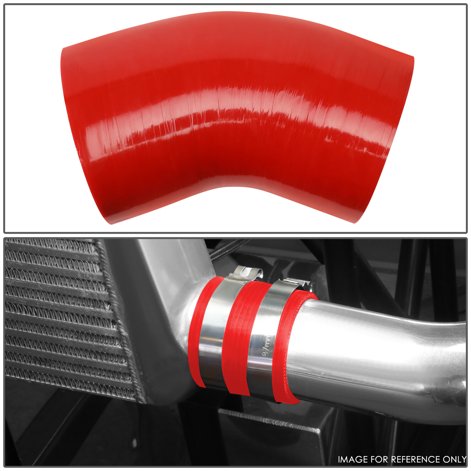 4"/5.71cm 45 DEGREE 4-PLY 4PLY RED SILICONE COUPLER INTAKE PIPE/TUBE ...