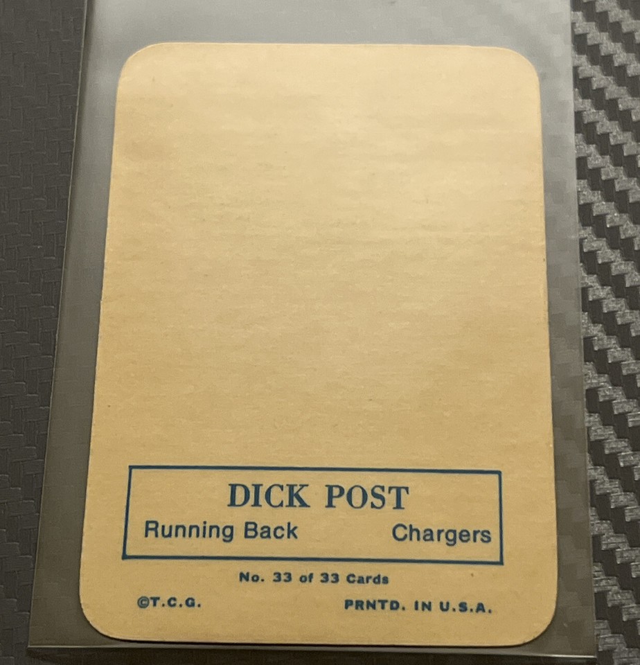 1970 Topps Super Glossy Dick Post #33 San Diego Chargers | eBay