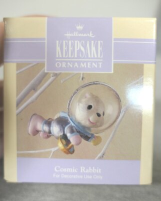 1992 Hallmark Keepsake "Cosmic Rabbit" Easter Spring Miniature Ornament ...