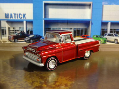 1958 CHEVY 409 V-8 APACHE FLEETSIDE PICKUP 1/64 SCALE DIECAST DIORAMA ...