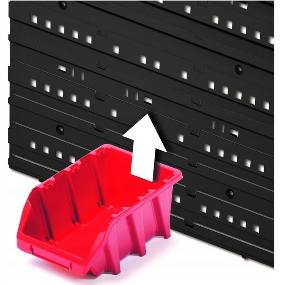 WALL MOUNT STORAGE BOARD ORGANIER BOXES GARAGE DIY BIN PANEL RACK BUILD ...