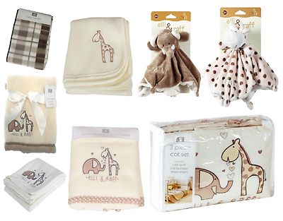 Baby Elli & Raff Buggy/Pram Cot Blanket,Comforter,Soft Toy Teether Ring ...