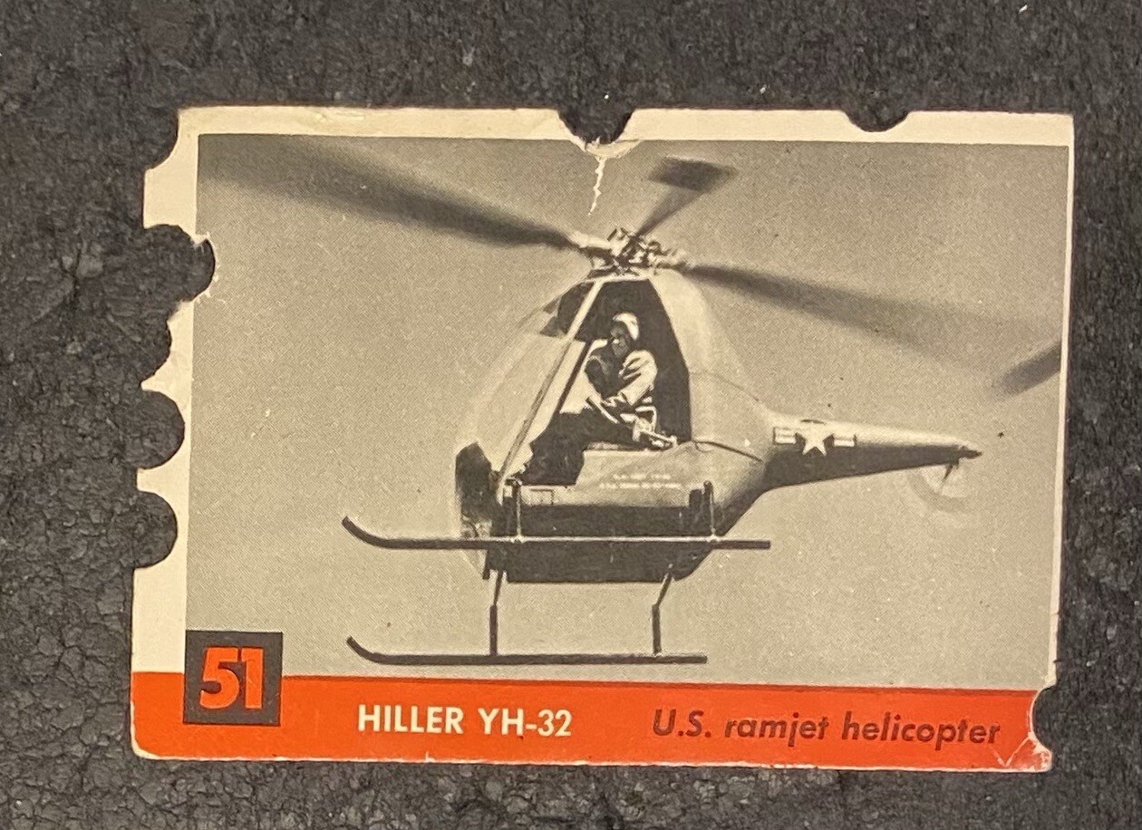 VINTAGE RARE MILITARY Pocked CARD Hiller YH 32 U.S. Ramjet Helicopter ...
