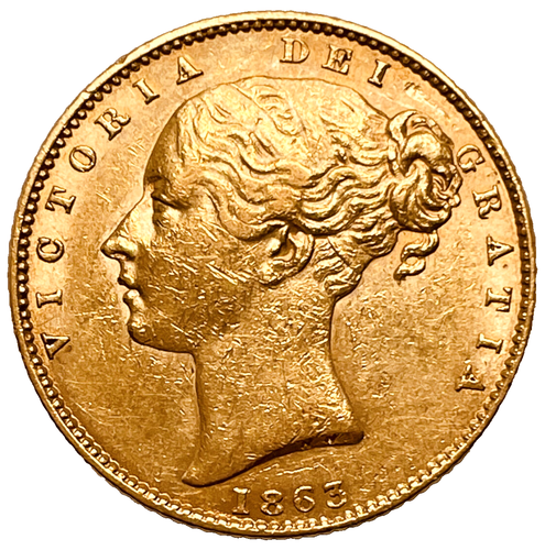 VERY RARE R2 1863 ROMAN I & B/TILTED B ERROR Victoria Shield Gold ...