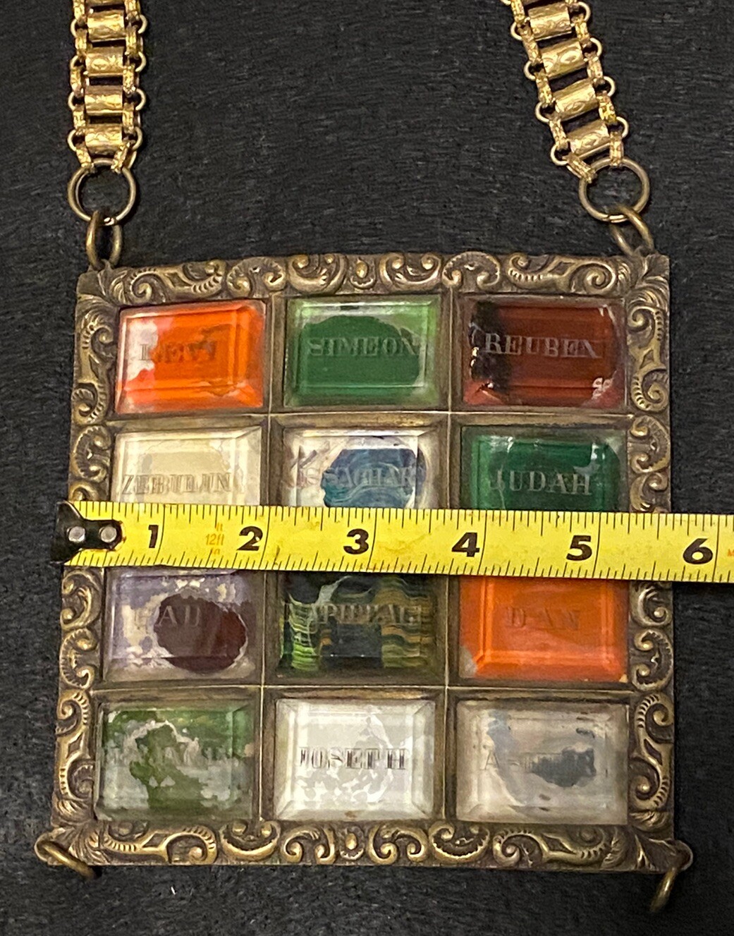 VTG / Antique Masonic High Priest Breastplate 12 Glass Gems For 12 ...