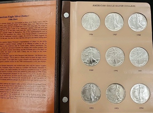 1986-2021 American Silver Eagle 36 Coin T-1 BU Set Dansco Album W/ Sleeve | eBay
