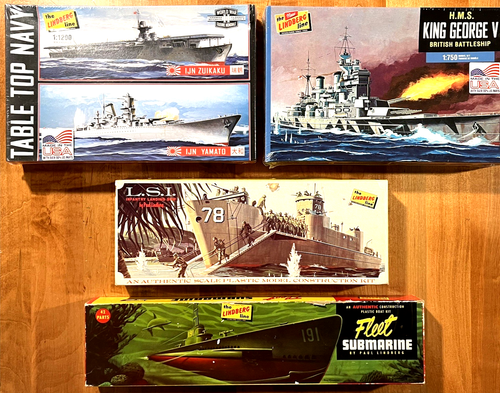 Lindberg Line Ships Model kits Lot 5x VINTAGE Unbuilt in Box Cheap Ship ...