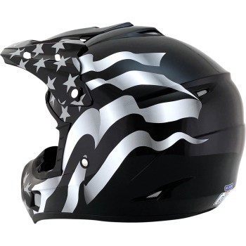 AFX FX-17 Helmet Offroad ATV Dirt Bike - Flag Stealth Adult Size Small ...