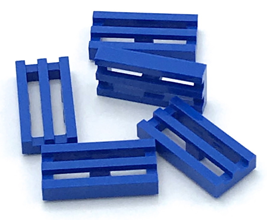 Lego 5 New Blue Tiles Modified 1 x 2 Grille with Bottom Groove Lip ...