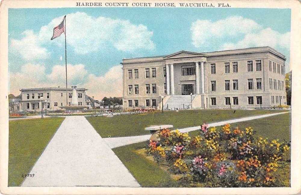Wauchula Florida Hardee County Court House Vintage Postcard JH230136 | eBay