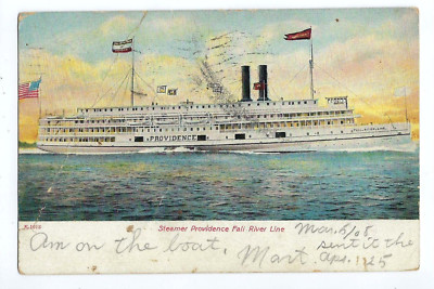Steamer Providence Fall River Line Postcard c1908 | eBay