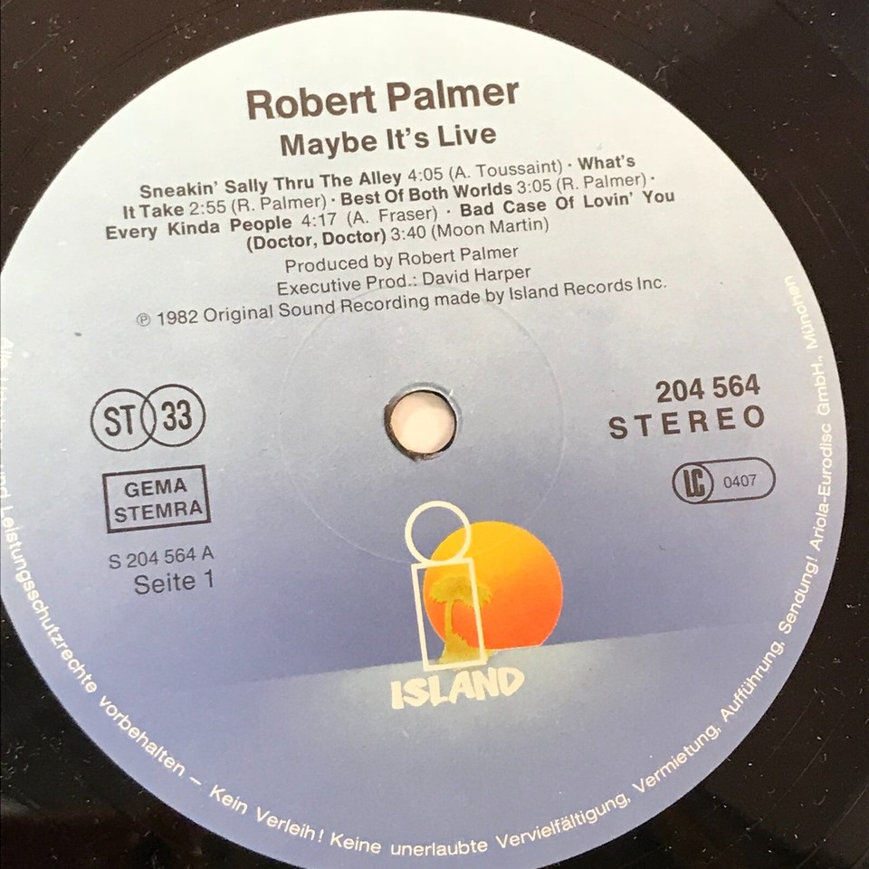 ROBERT PALMER Maybe It's Live - 1982 German vinyl LP Some Guys Have All ...