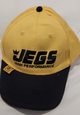 jegs high performance hat Adjustment Yellow Black Car Part Hat | eBay