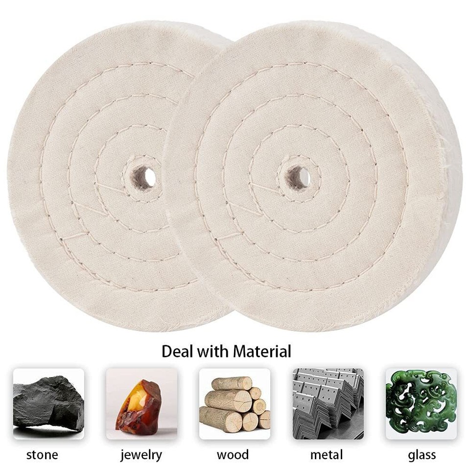 4" Cloth Buffing Wheel Polishing Buffer Mop Pad 1/4" Hex Shank For ...