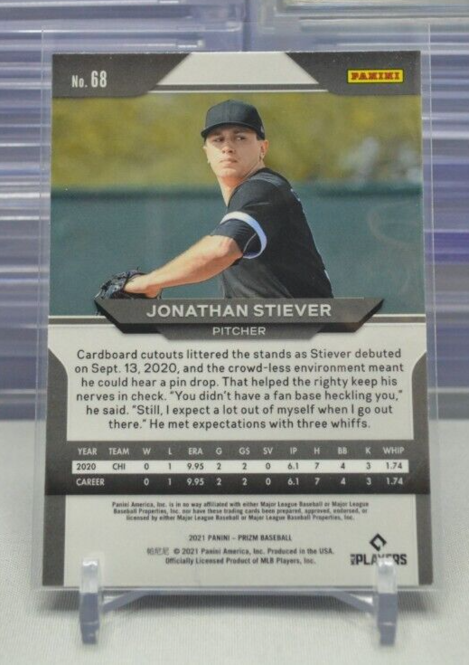 Jonathan Stiever 2021 Panini Prizm RC #68 Chicago Rookie 4-A | eBay