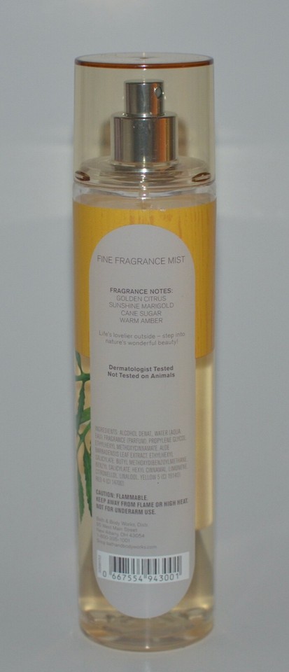 2 BATH & BODY WORKS MARIGOLD CANE SUGAR FINE FRAGRANCE MIST BODY SPRAY ...